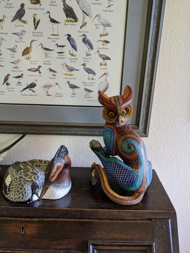 Alebrije Owl Figurine, Handmade Home Decor, Fine Folk Art of Oaxaca Me ...