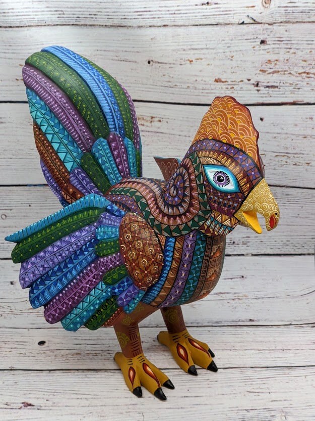 Rooster Alebrije Figurine, Handmade Home Decor, Oaxaca Mexico Folk Art ...