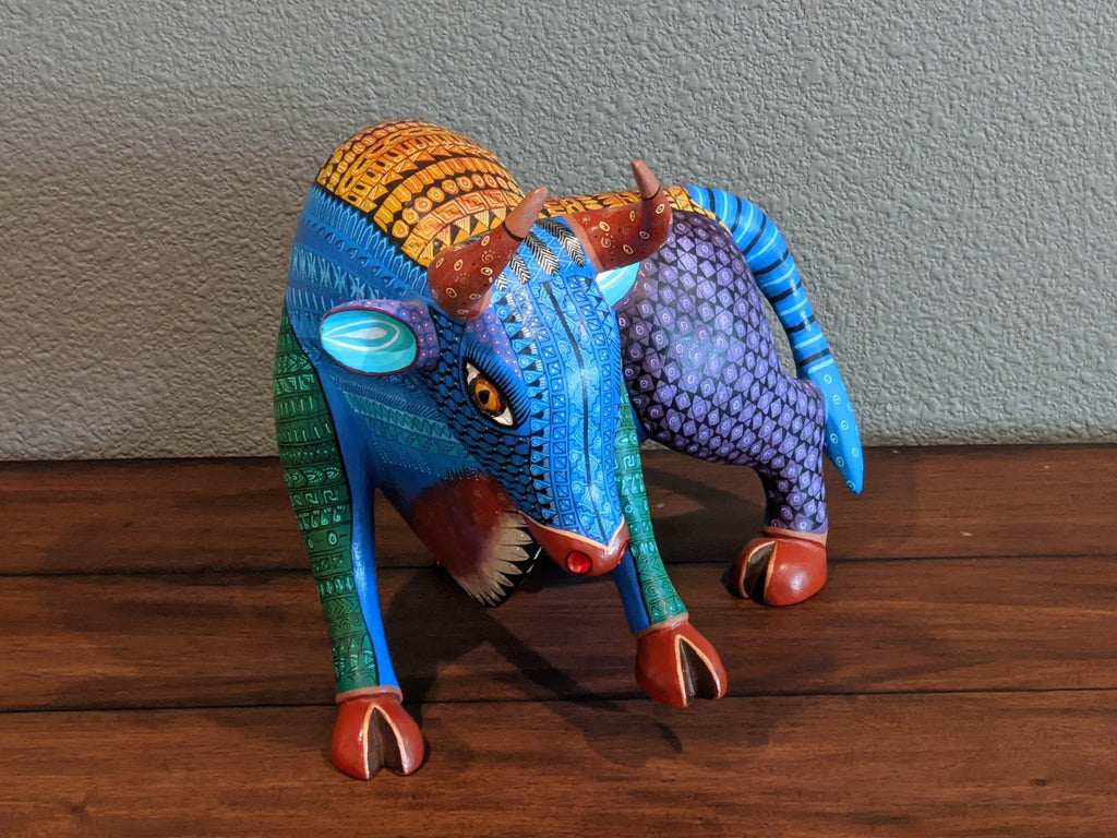Bull Alebrije Figurine, Handmade Home Decor, Folk Art from Oaxaca Mexi ...