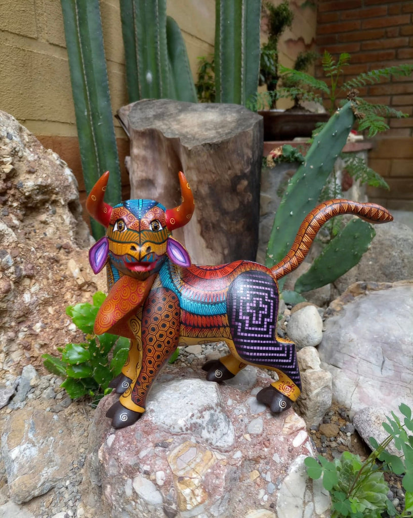 Bull Alebrije, Oaxaca Mexico Folk Art, Handmade Home Decor, Original W ...