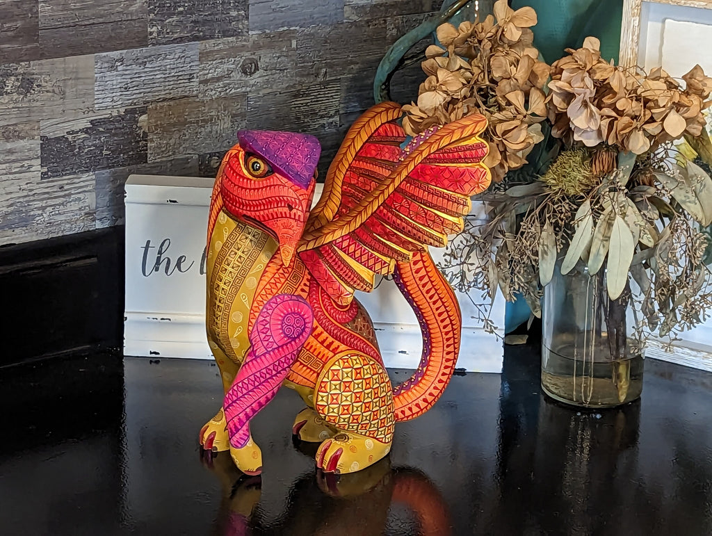 Eagle Alebrije Art, Mexican Wood Carving Home Decor, Handmade Animal S ...