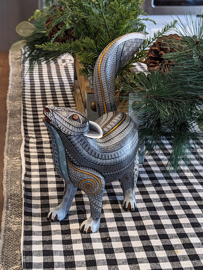 Wolf Alebrije Art, Mexican Wood Carving Home Decor, Handmade Animal Sc ...