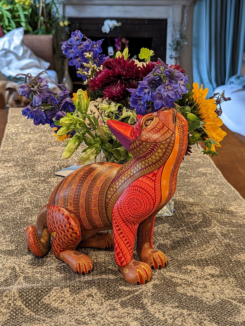 Cat Alebrije Art, Mexican Wood Carving Home Decor, Handmade Animal Scu ...