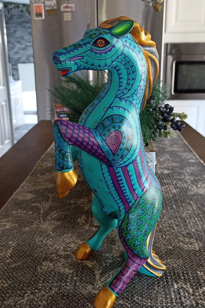 Horse Alebrije Art, Mexican Wood Carving Home Decor, Handmade Animal S ...